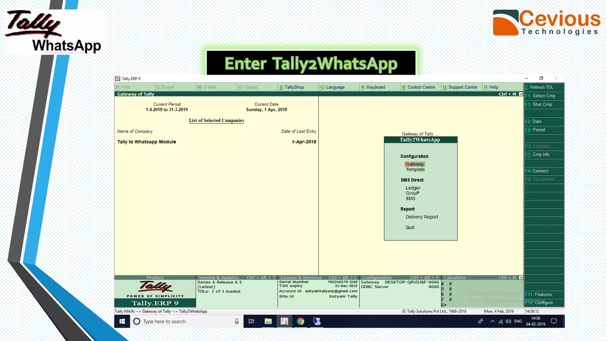 Tally to Whatsapp Integration Module | PPT