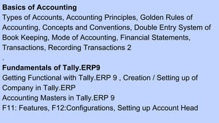 Tally training in Chandigarh | PPTX