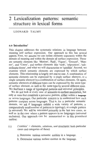 Talmy lexicalizationpatterns | PDF