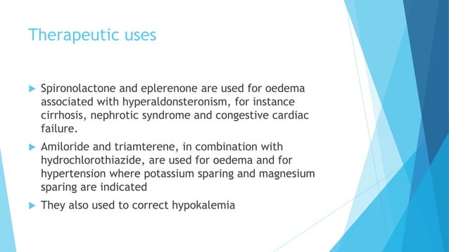 Potassium - sparing diuretics | PPTX | Endocrine and Metabolic Diseases ...