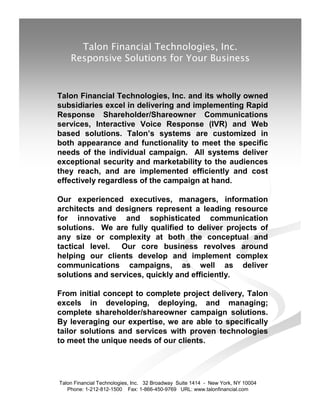 Talon overview1 | PDF