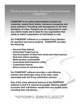 Talon overview1 | PDF