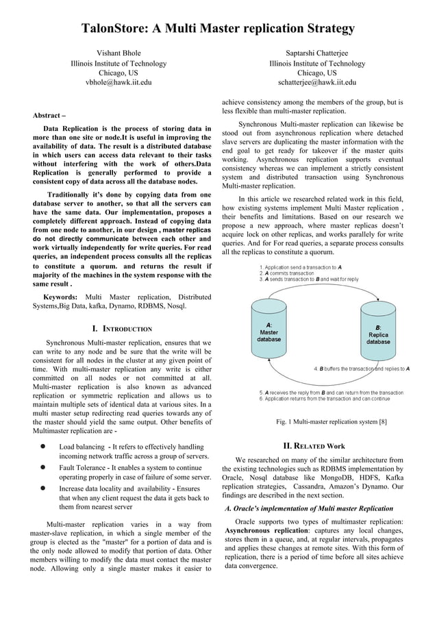 Talon Systems Distributed Multi Master Replication Strategy Pdf