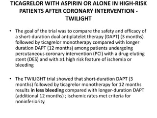 TALOS Ami ticagrelor vs clopidrogrel in acute myocardial infarction | PPTX