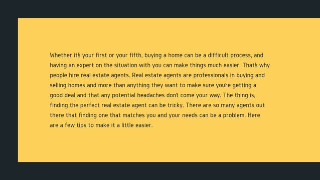 Tips For Finding The Perfect Real Estate Agent | PPT