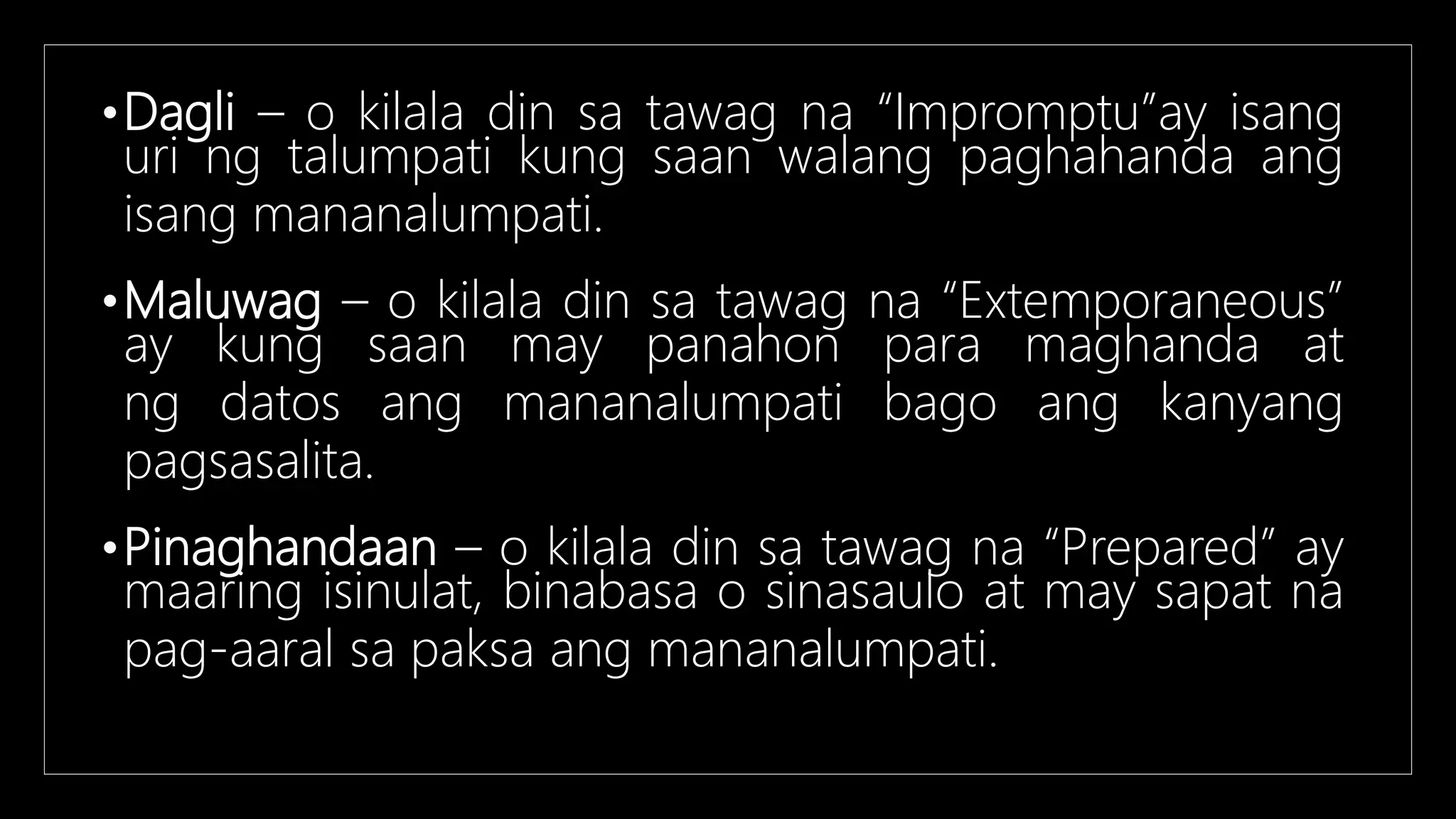 Talumpati | PPTX