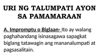 TALUMPATI AT MGA BAHAGI NG TALUMPATI.pptx