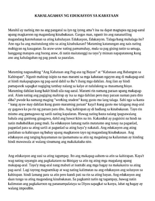 TALUMPATI TUNGKOL SA KAHALAGAHAN NG EDUKASYON SA KABATAAN.docx