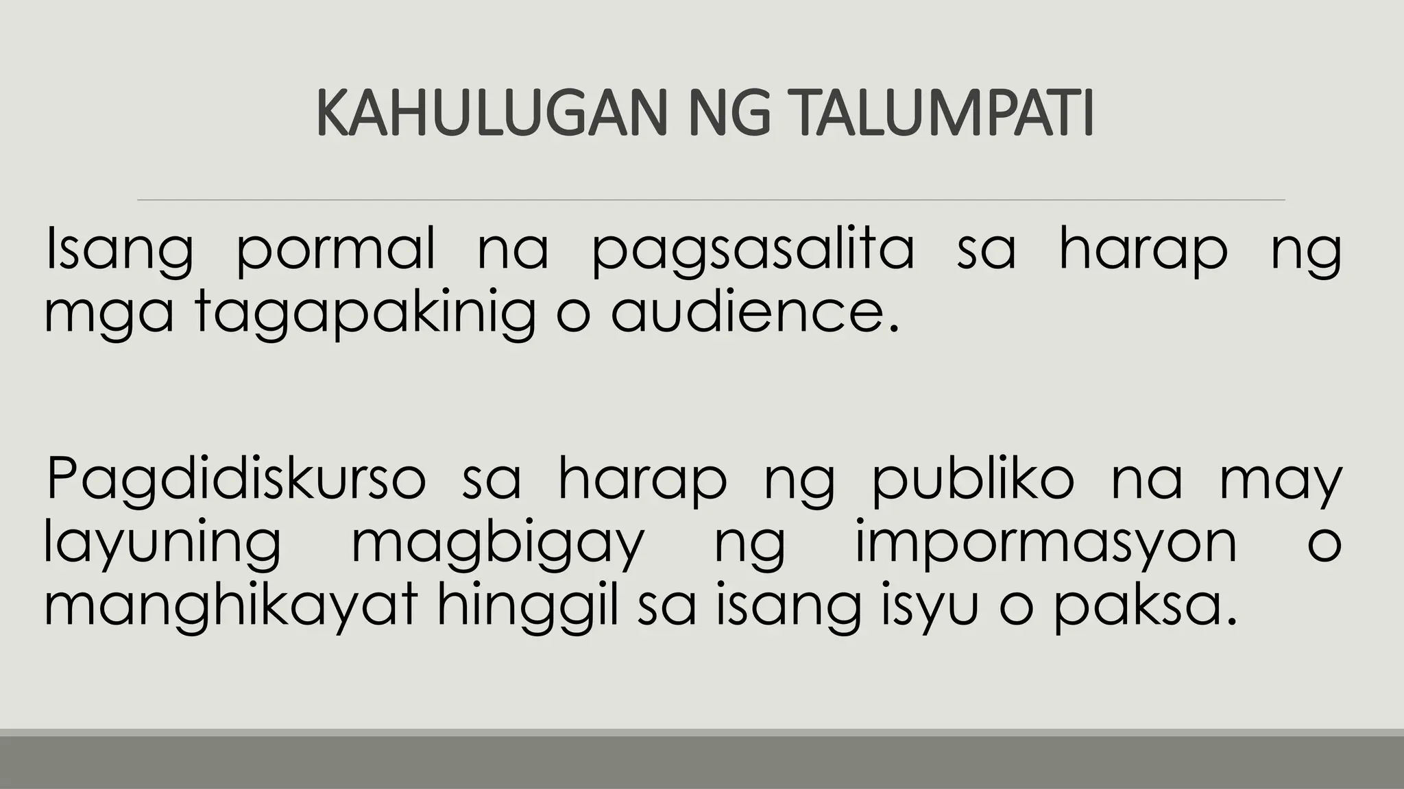 TALUMPATI.pptx FILIPINO SA PILING LARANG | PPTX