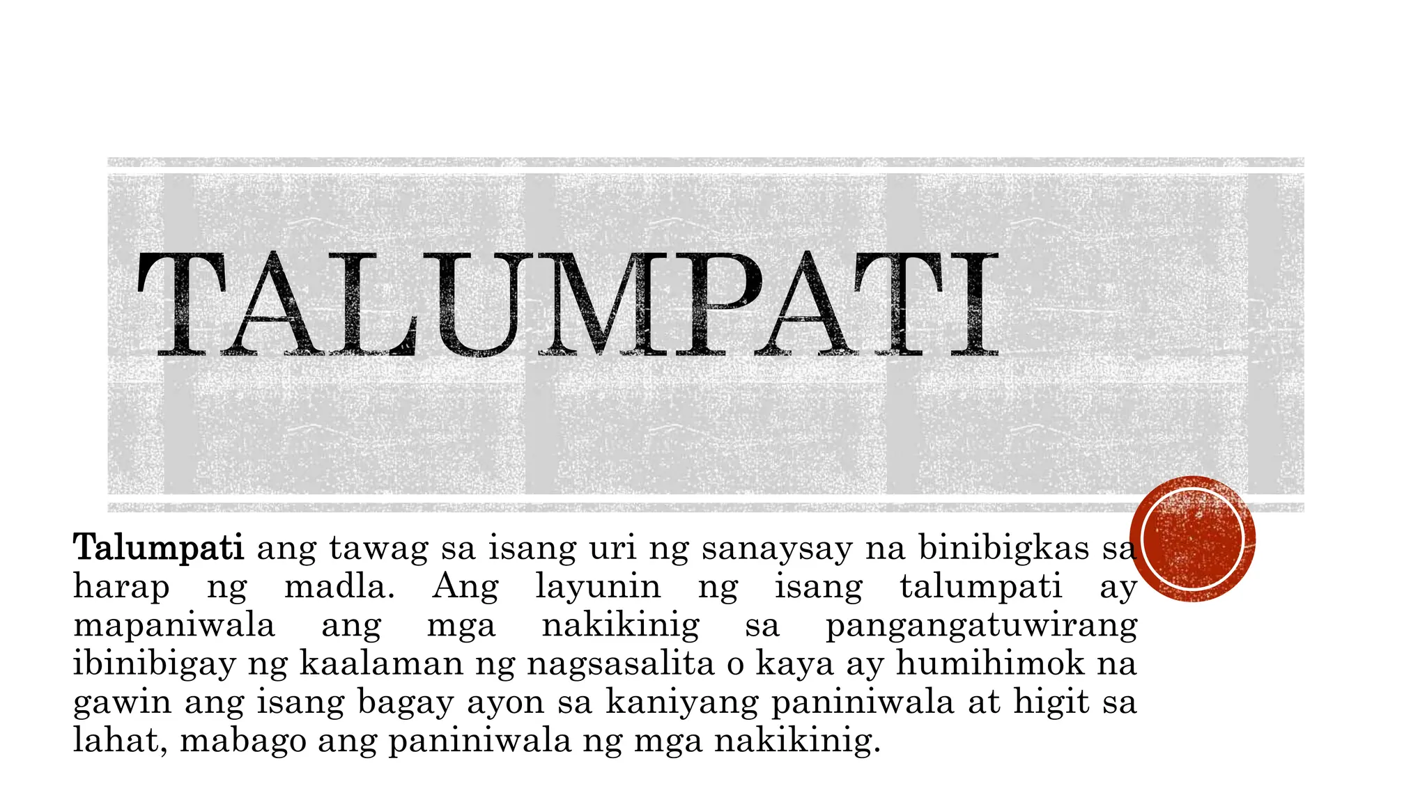 (TALUMPATI) Talumpati for grade 10... Talumpati ppt. | PPTX