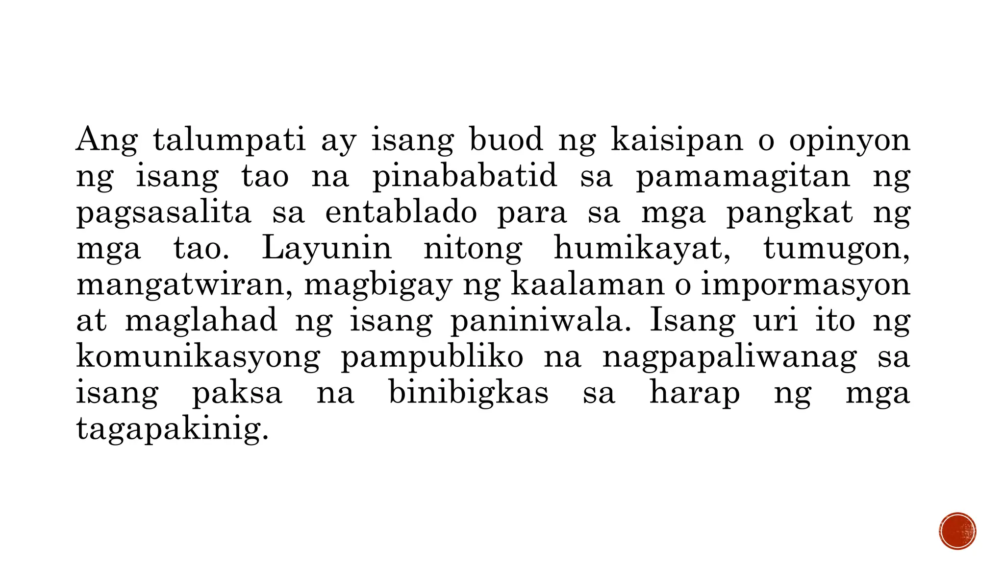 (TALUMPATI) Talumpati for grade 10... Talumpati ppt. | PPTX