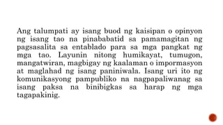 (TALUMPATI) Talumpati for grade 10... Talumpati ppt. | PPTX