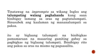 (TALUMPATI) Talumpati for grade 10... Talumpati ppt. | PPTX