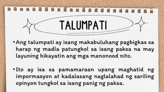 TALUMPATI WK13.pptx magandang araw . aralin ay talumpati | PPTX