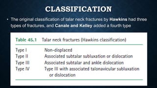Talus neck fracture of Ankle in leg injuries.pptx