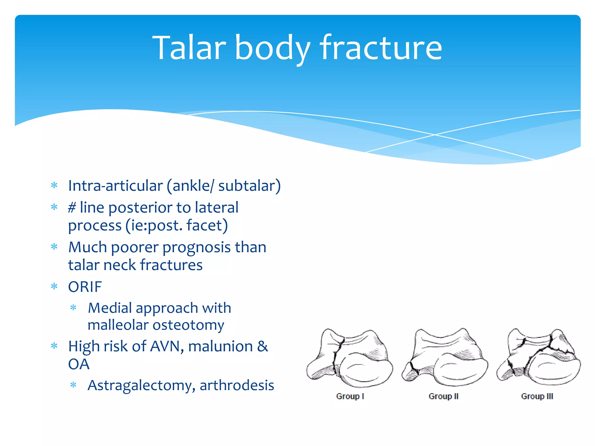Talus anatomy, blood supply & fractures | PPTX | Death, Injury, or ...