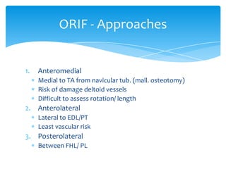Talus anatomy, blood supply & fractures | PPTX