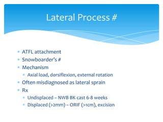 Talus anatomy, blood supply & fractures | PPTX