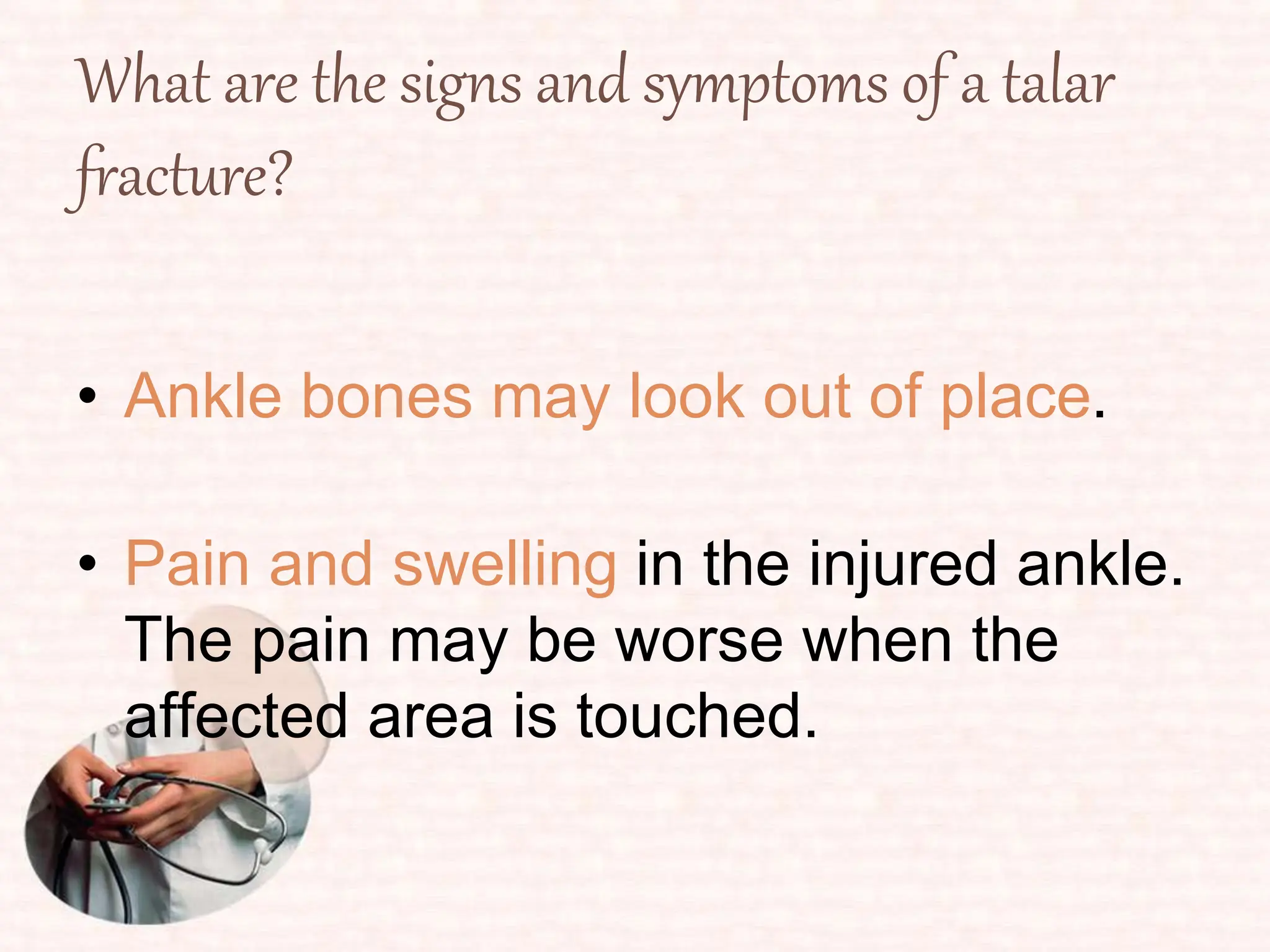 TALUS FRACTURES Classified clinical features and management | PPT
