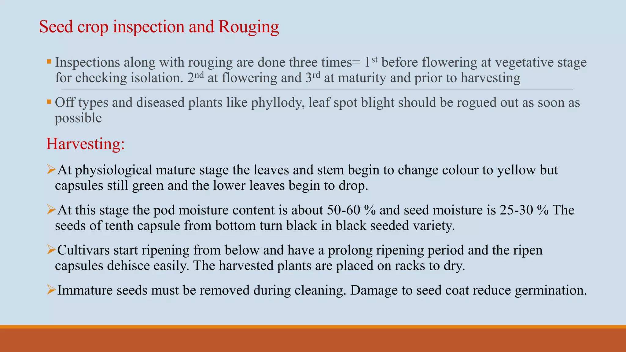 Quality Seed Production technology of Groundnut, Soyabean and Sesame | PPTX