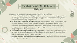 TAM (Technology Acceptance Model) QRIS DAN OVO | PPT