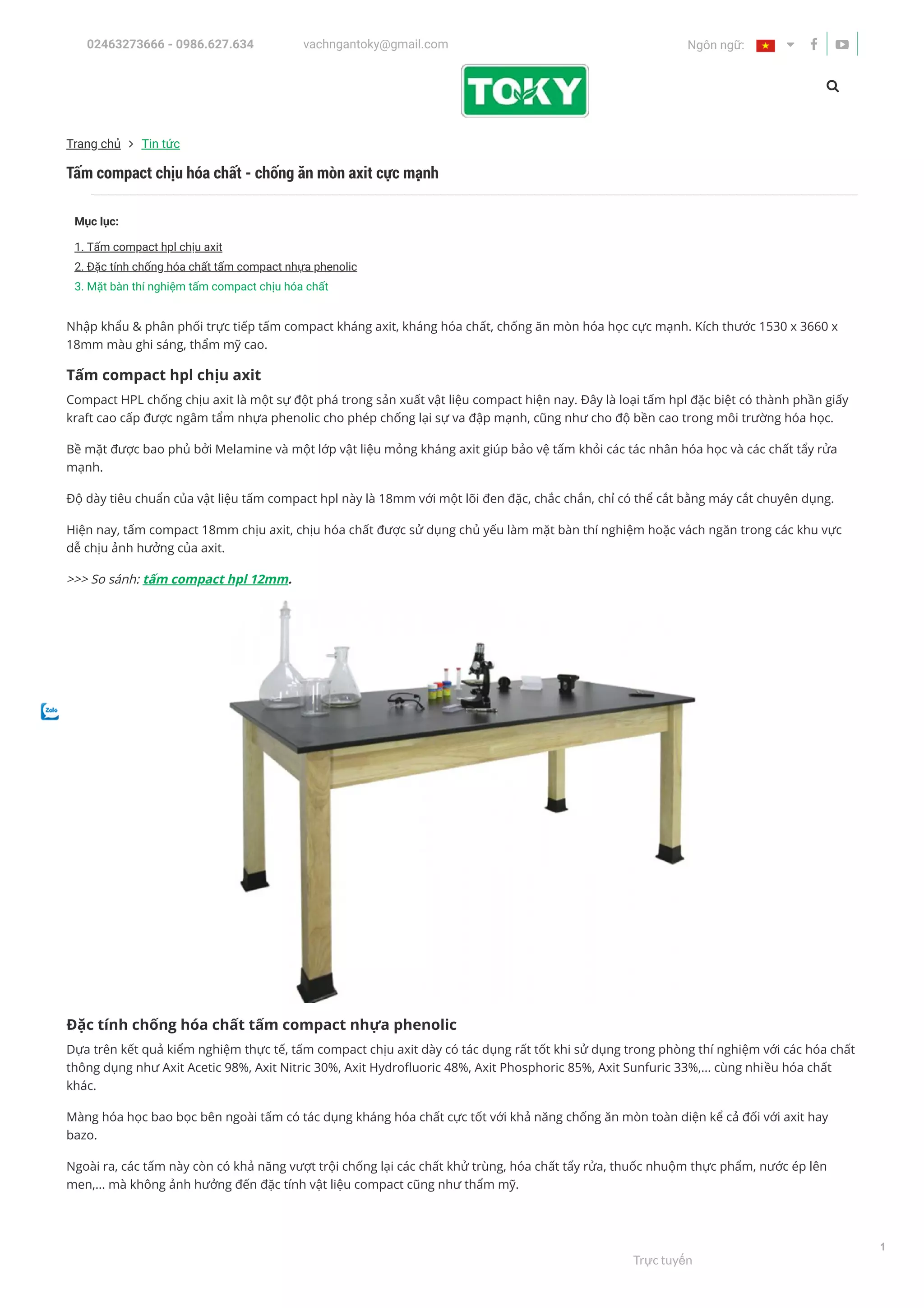 Tấm compact chịu hóa chất - chống ăn mòn axit cực mạnh | PDF