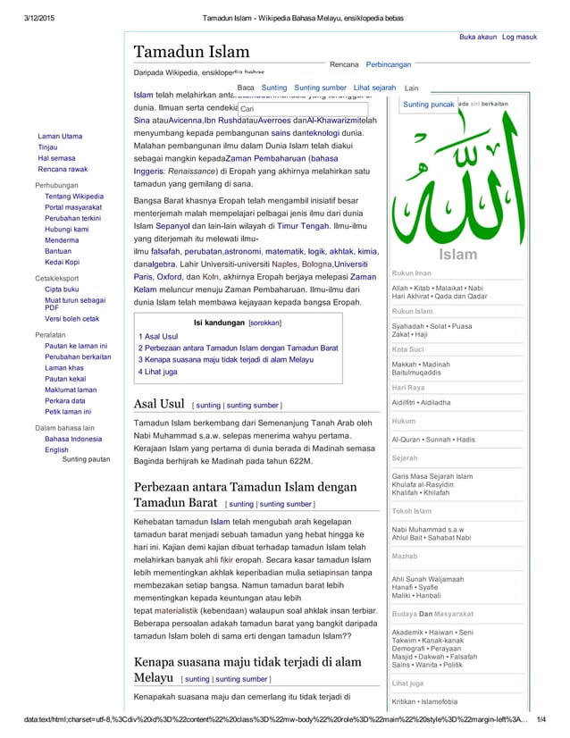 Tamadun islam wikipedia bahasa melayu, ensiklopedia bebas | PDF