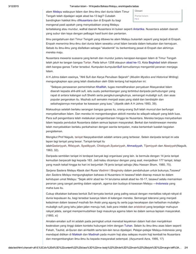 Tamadun islam wikipedia bahasa melayu, ensiklopedia bebas | PDF