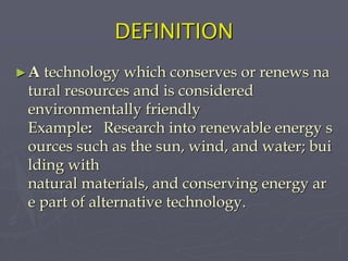 Alternative Building Technology | PPTX