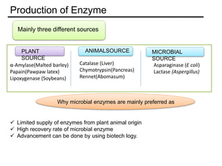 Fermentation process involved in enzyme production. | PPTX