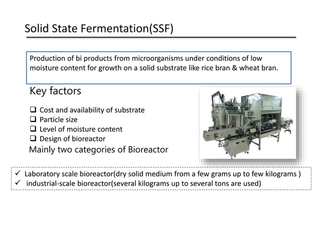 Fermentation process involved in enzyme production. | PPTX