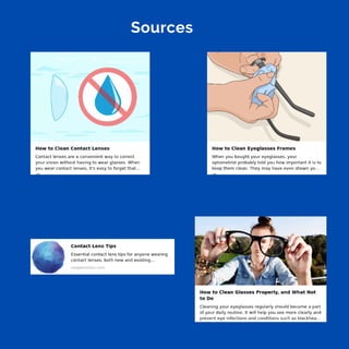 Tamang pag alaga at paglinis ng eyeglasses at contact lenses | PDF