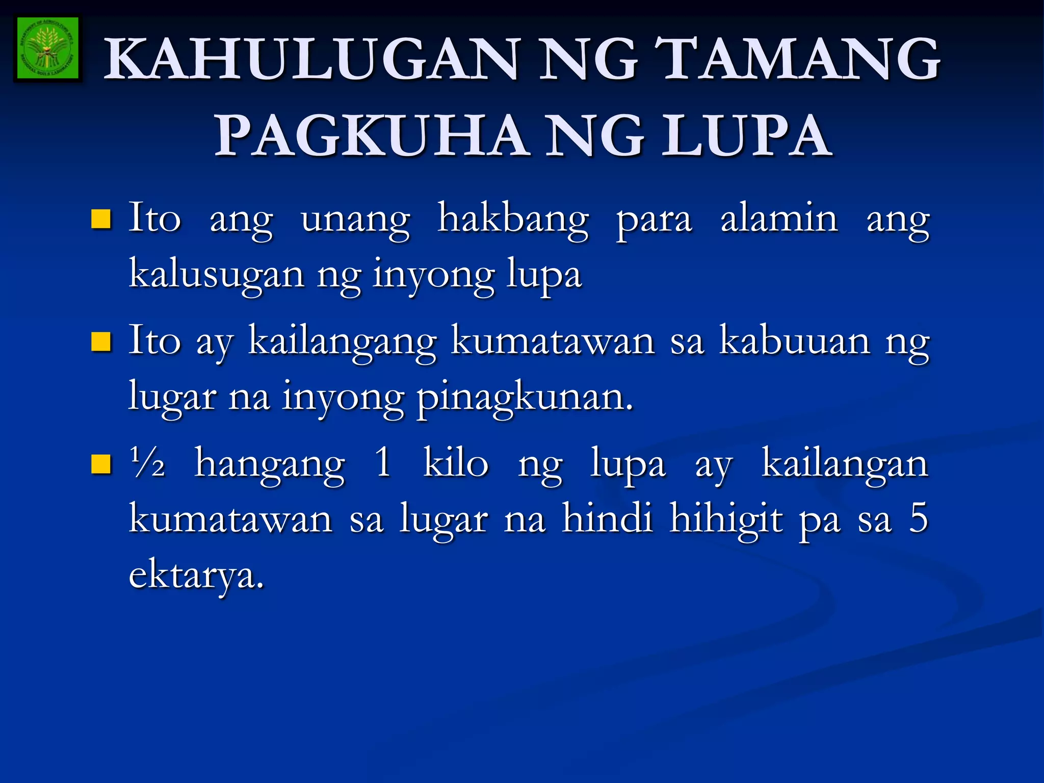 Tamang paraan ng pagkuha ng lupa at pag suri gamit ang soil test kit ...