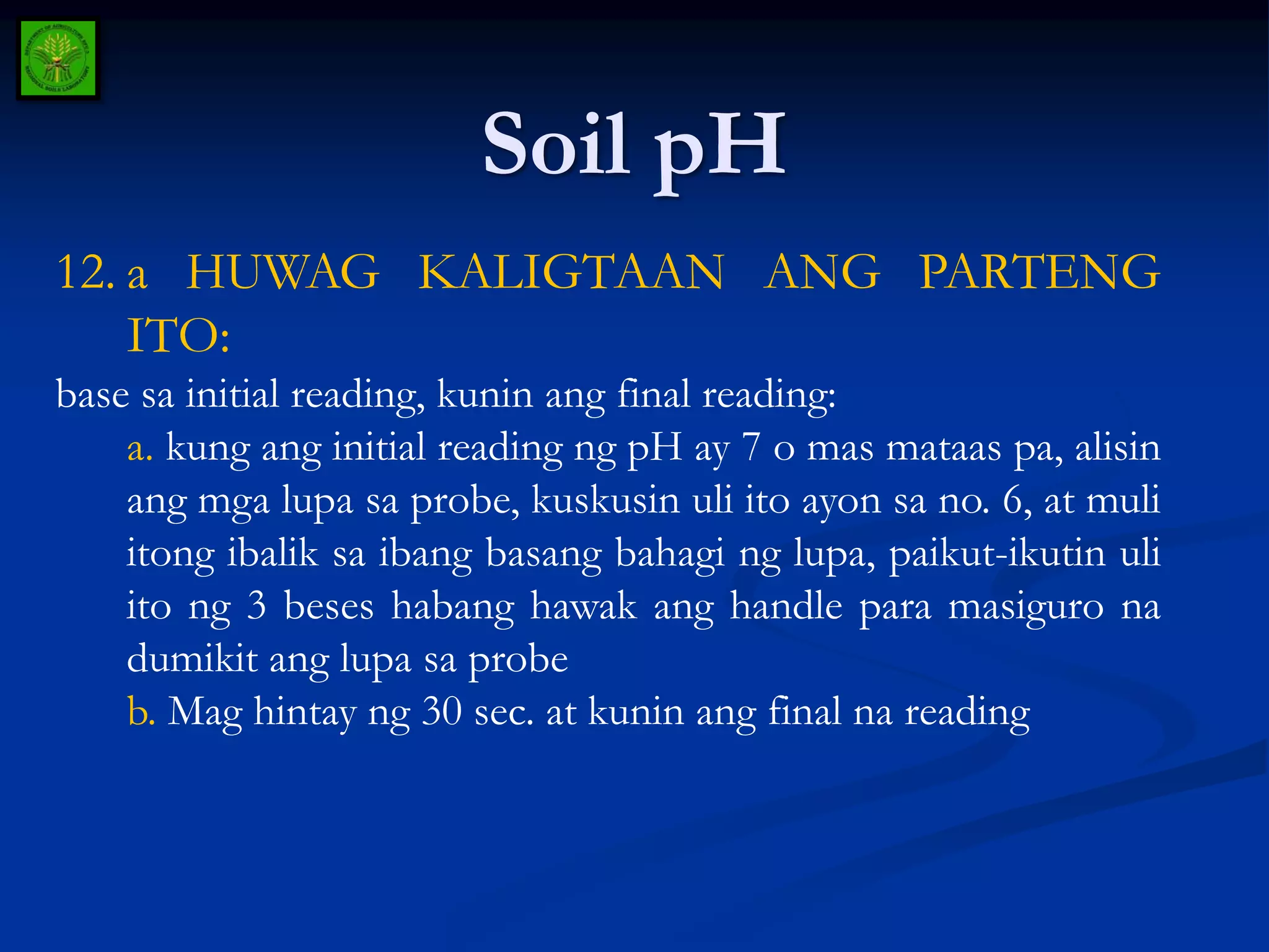 Tamang paraan ng pagkuha ng lupa at pag suri gamit ang soil test kit ...