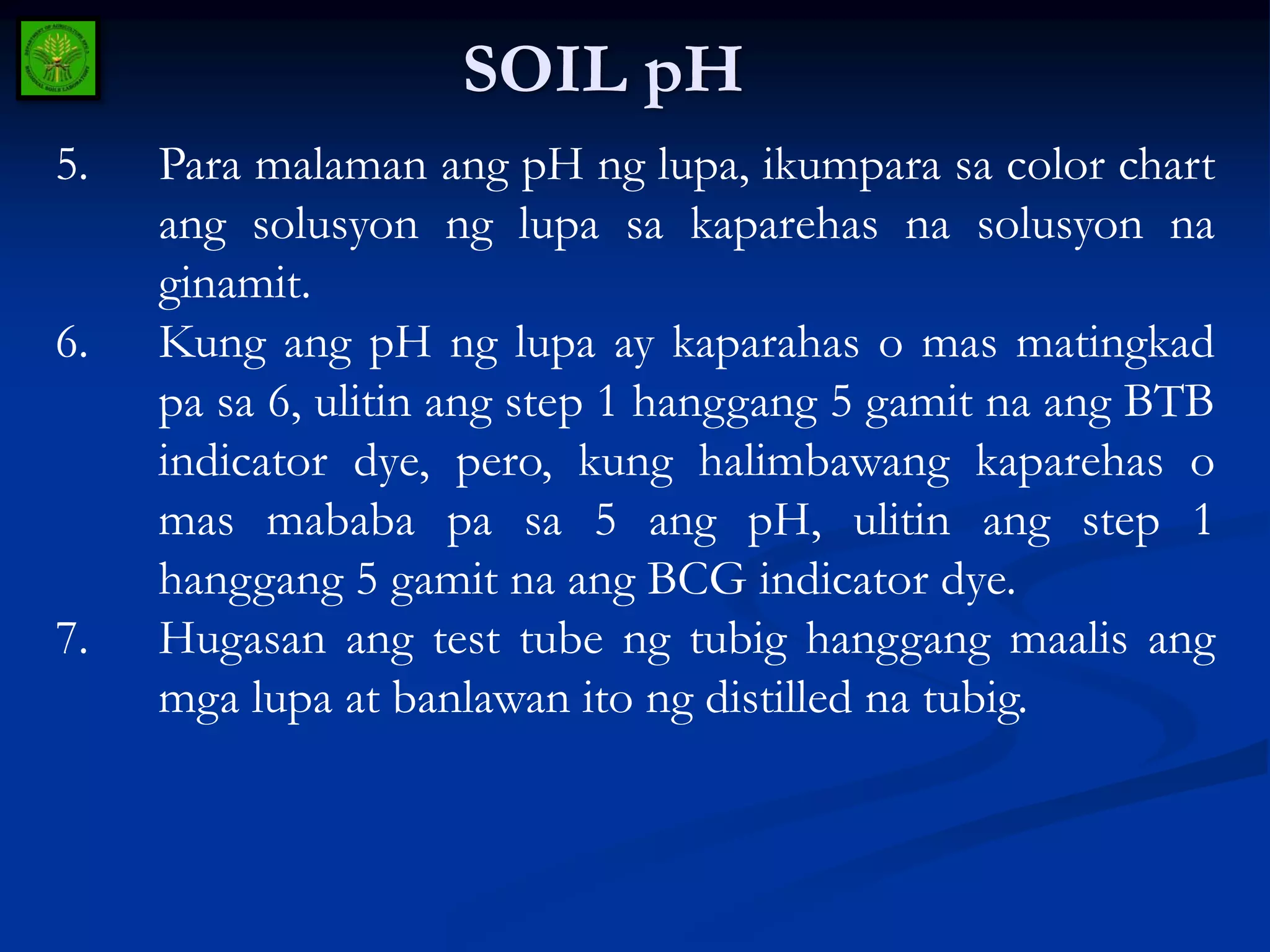 Tamang paraan ng pagkuha ng lupa at pag suri gamit ang soil test kit ...