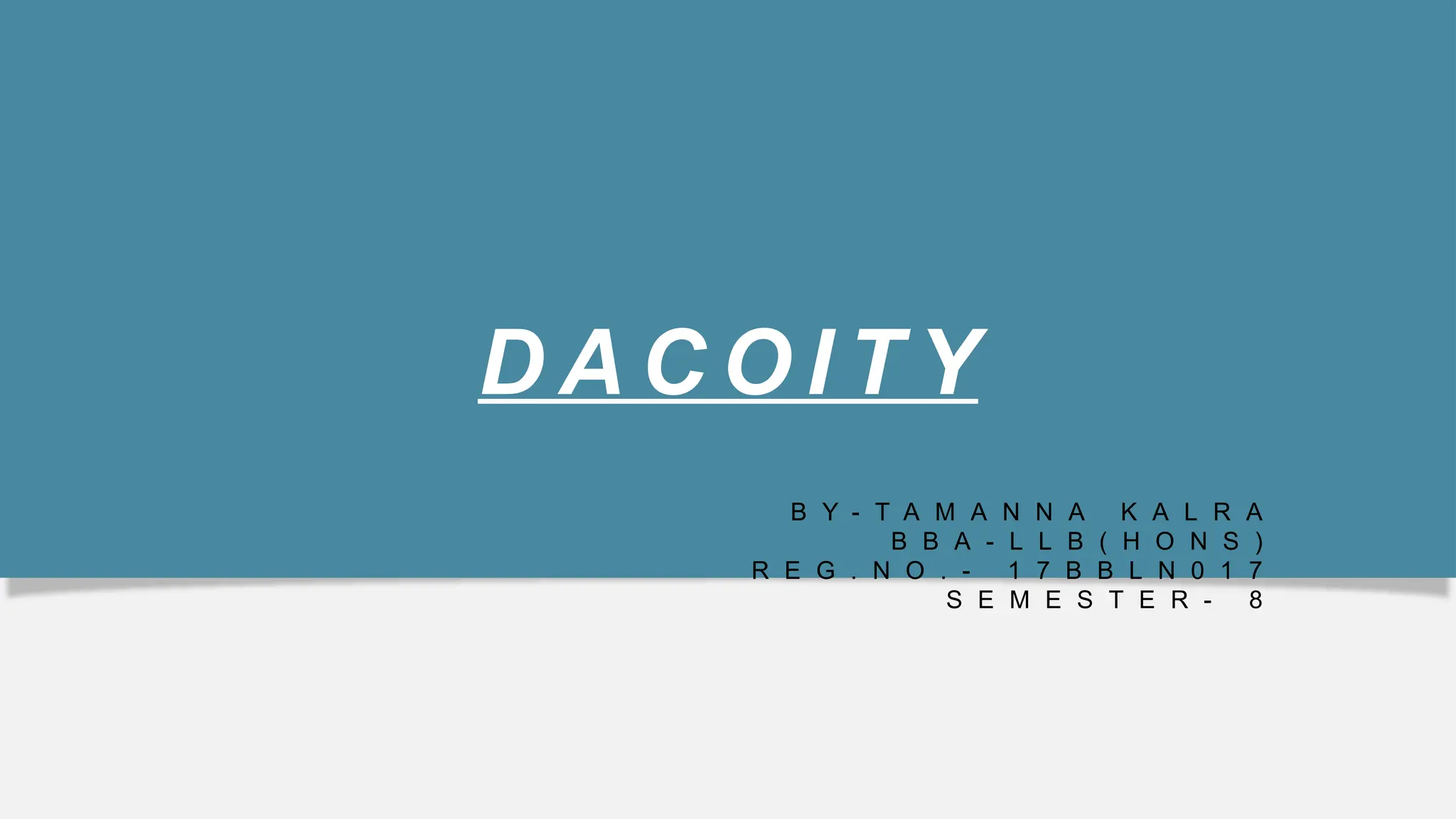 TAMANNA IPC PPT dacoity explained in detail | PPTX | Crime & Harmful ...