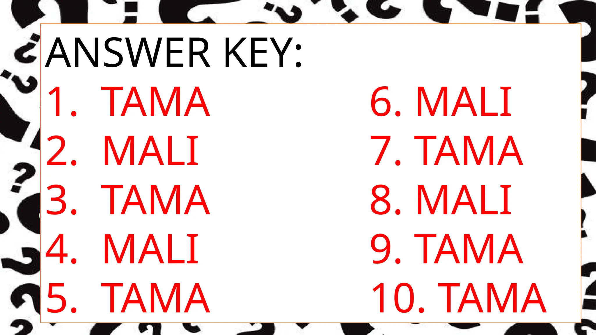 TAMA O MALI PPT ACTIVITY MATATAG GRADE 4 | PPTX