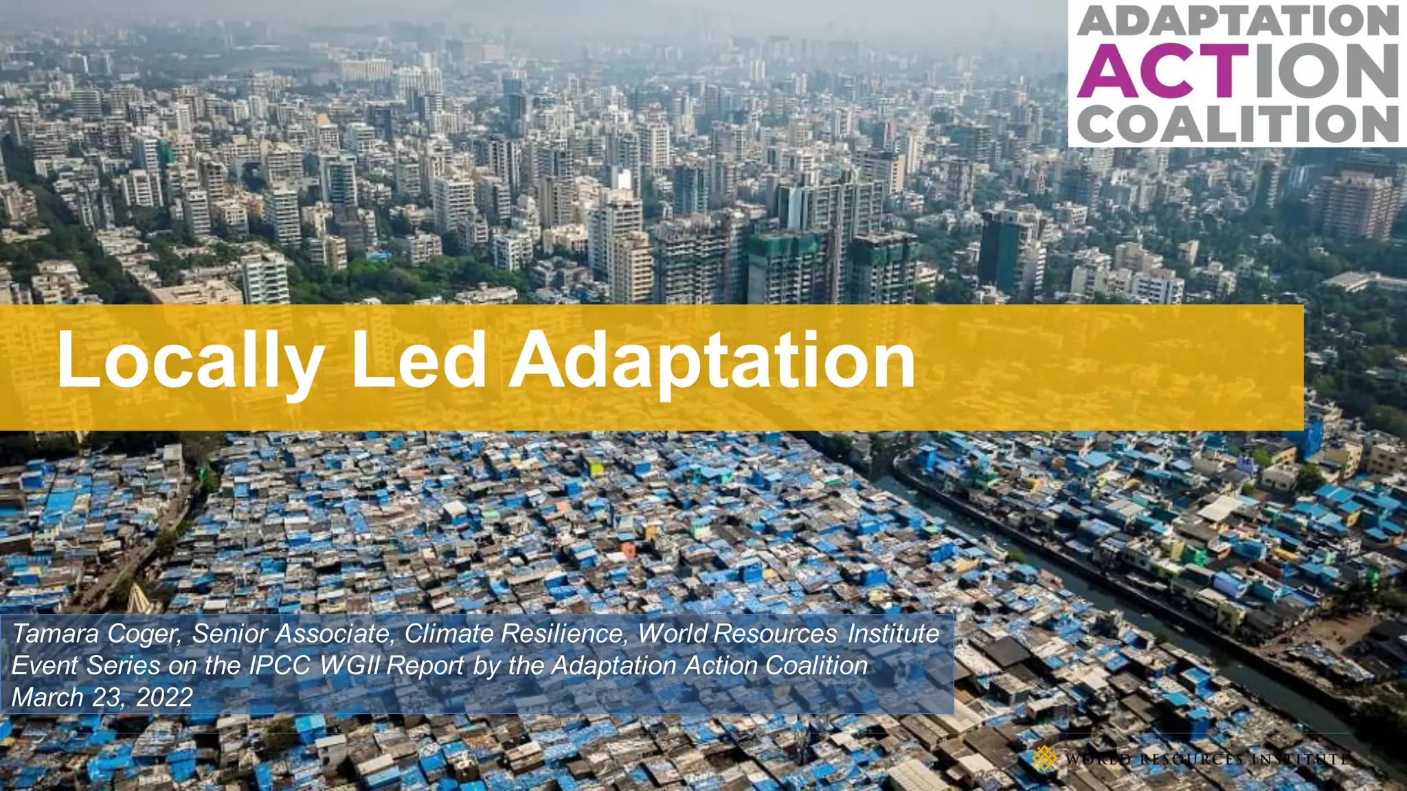 Tamara Coger's presentation on locally led adaptation (WRI) | PDF
