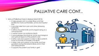 management of adults requring Hospice and palliative care | PPTX