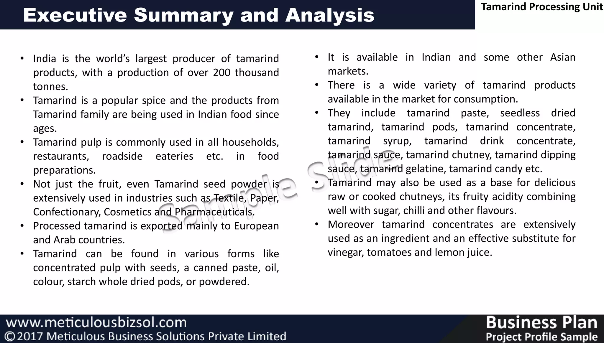 Tamarind Processing Unit | PPTX
