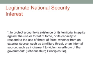 National security and Freedom of expresion after Wikileaks | PPT