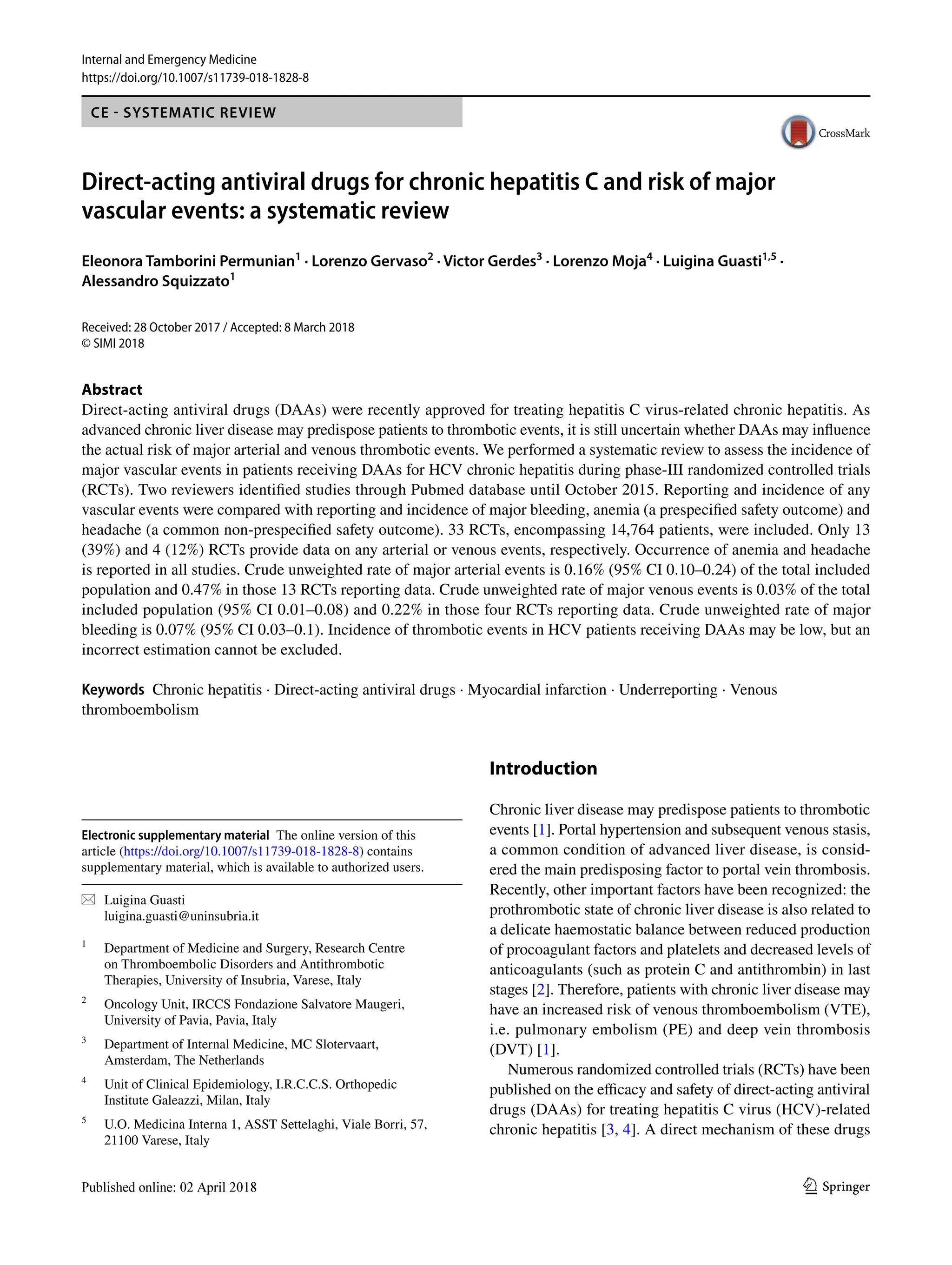 Hepatitis C drugs and vascular event direct acting antiviral | PDF