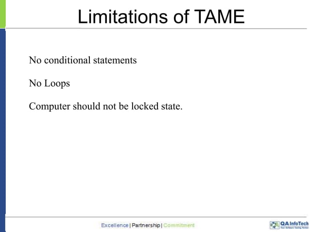 TAME-Test Automation Made Easy | PPT