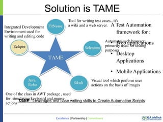 TAME-Test Automation Made Easy | PPT