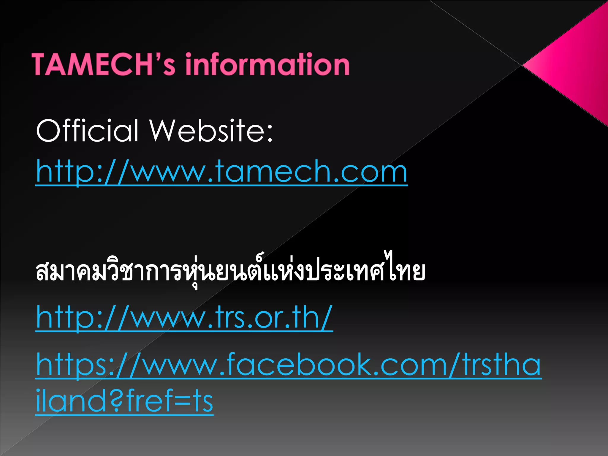 Tamech 2013 Presentation | PPTX