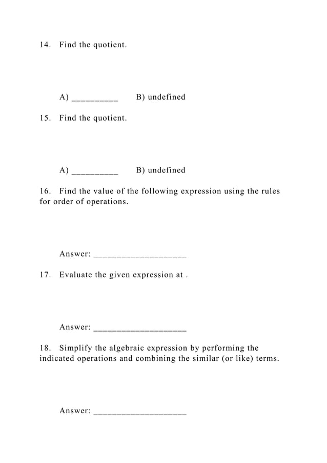 Tameeka Final Exam (Answer Key)1.Solve the following line.docx