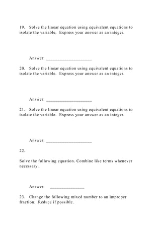 Tameeka Final Exam (Answer Key)1.Solve the following line.docx | Free Download