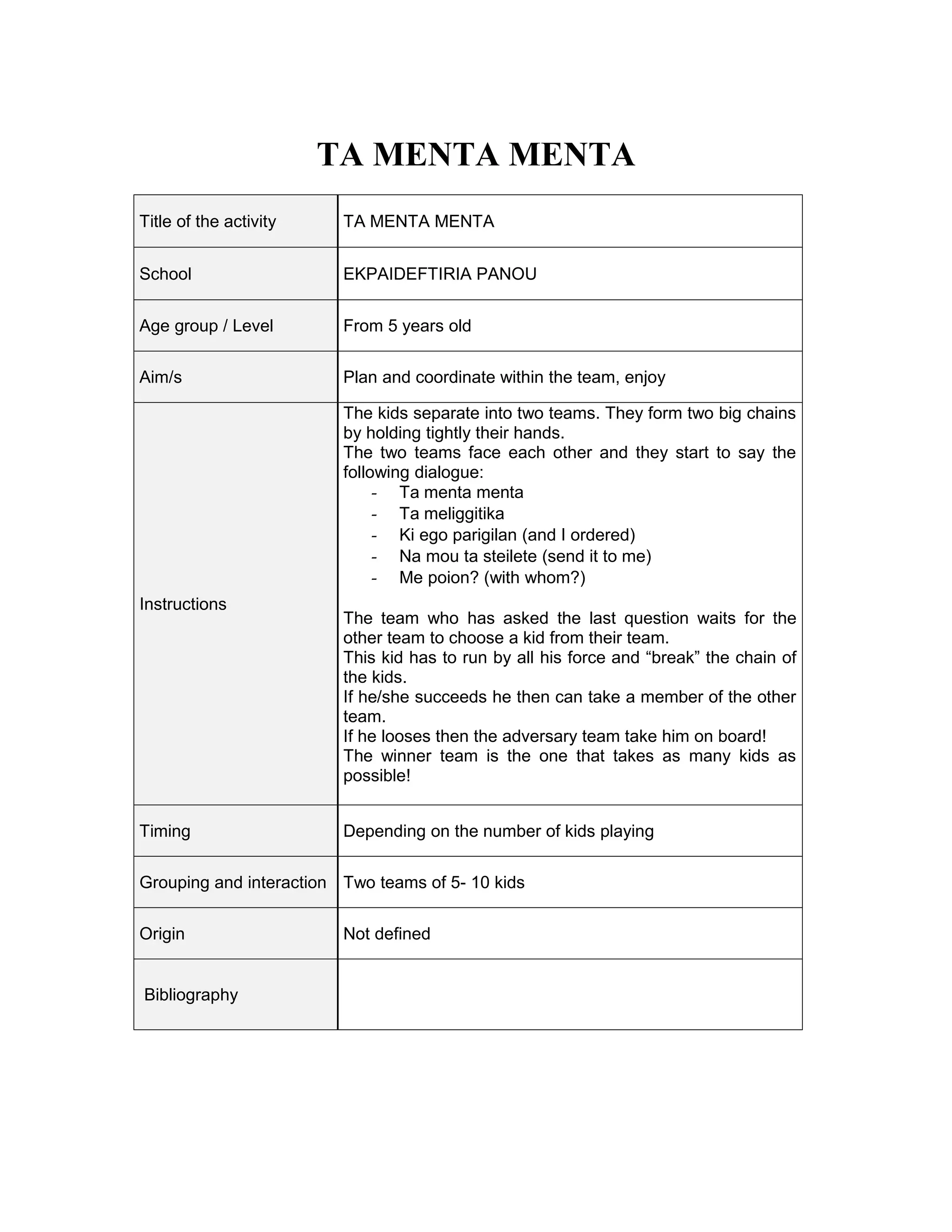 Ta menta menta | DOC