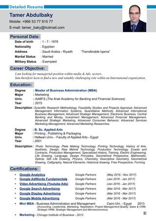 Tamer Abdulbaky Resume | PDF