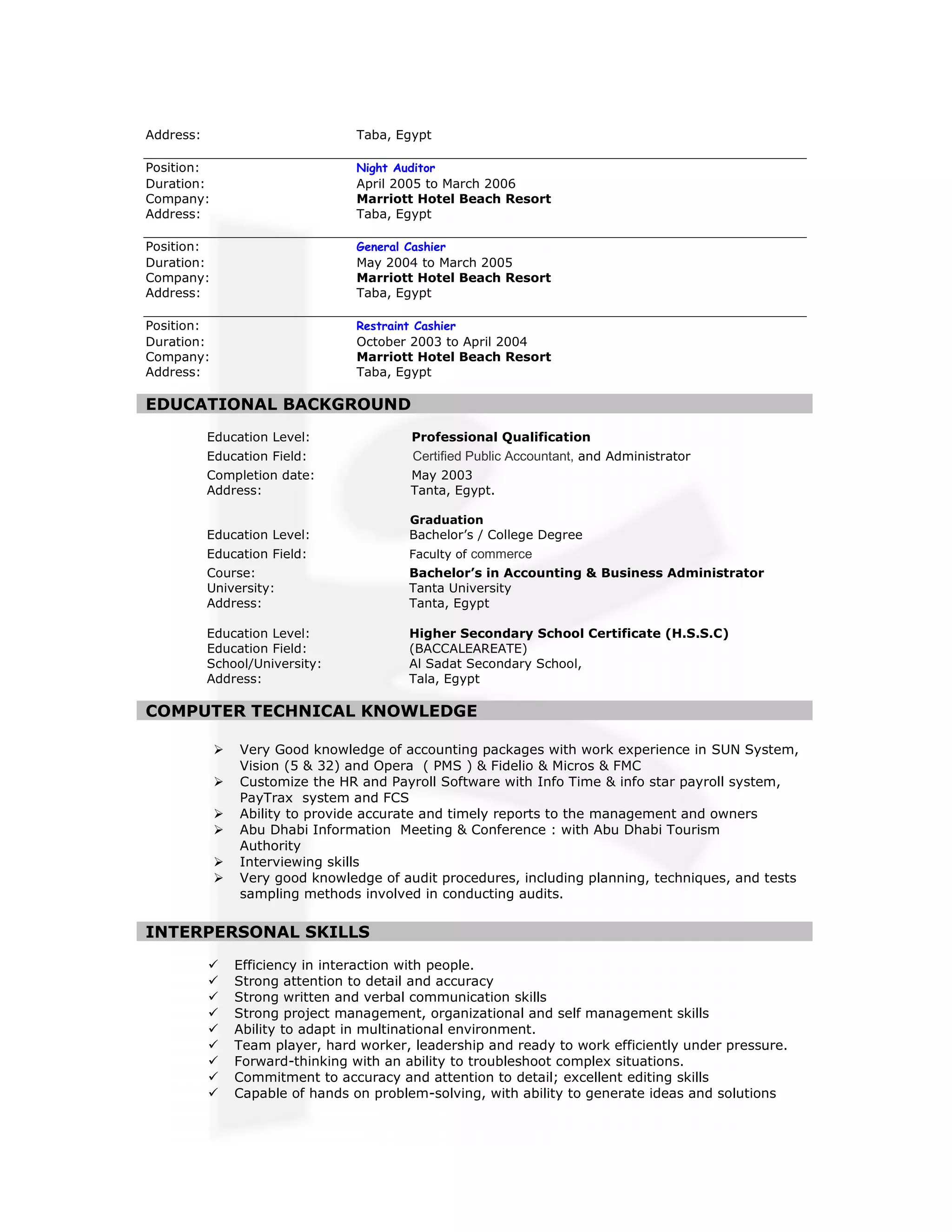 Tamer ahmed's resume | PDF